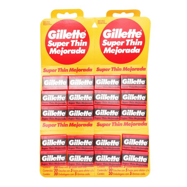 Gillette hoja roja exhibidor 20 cajillas de 5 hojas - lagranbodega